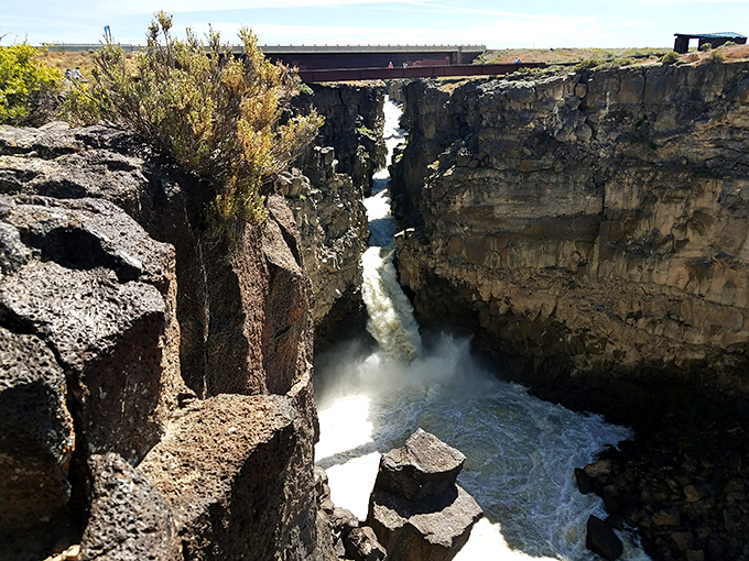 The earth literally split open here at Malad Gorge, creating Idaho's answer to the Grand Canyon, minus the tour buses.