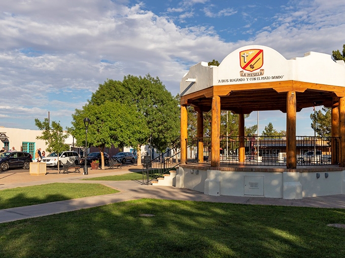 Mesilla's historic plaza invites you to step back in time without emptying your wallet, adobe buildings glowing in the desert sun.