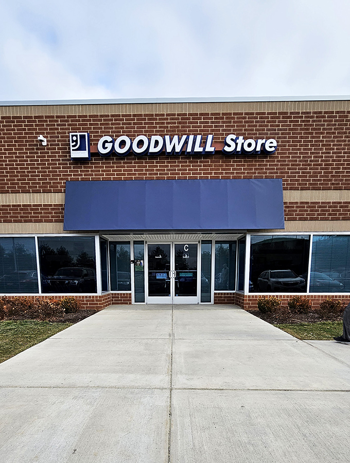 The Goodwill sign shines like a beacon to bargain hunters&mdash;promising affordable treasures and the thrill of the unexpected.