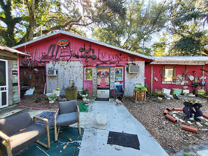 The Old School Diner looks like it was decorated by your eccentric uncle who never throws anything away. And that's exactly why it's wonderful!