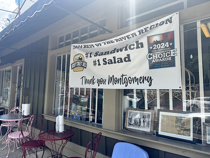 Scott Street's porch &ndash; where Montgomery locals gather to solve the world's problems, one chicken salad sandwich at a time.