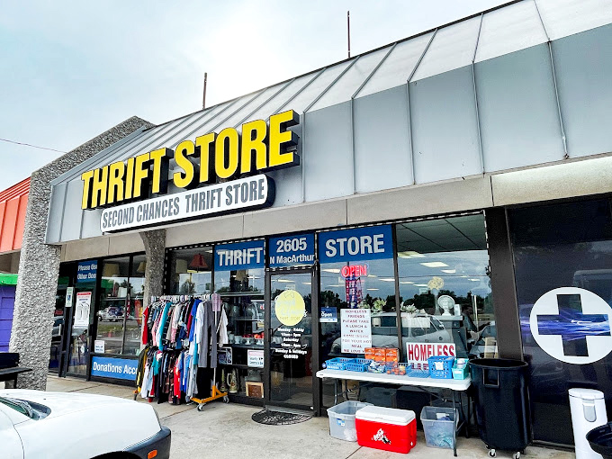 Bold yellow signs that scream "bargains inside!" Second Chances lives up to its name, giving treasures and shoppers a fresh start.