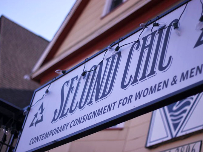 Second Chic's elegant signage promises a curated experience&mdash;less rummaging, more discovering pieces with stories to tell.