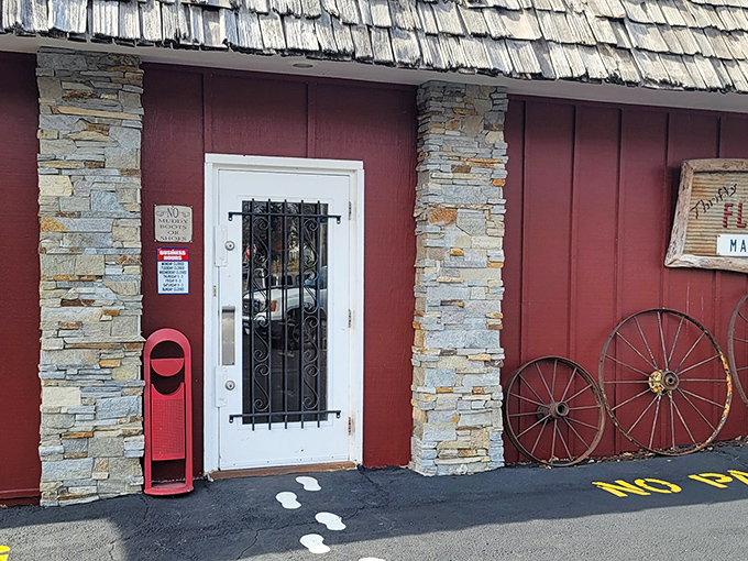 Rustic charm meets treasure hunting at Thrifty Flea Market, where those wagon wheels aren't just decorative&mdash;they're a hint of what's inside!