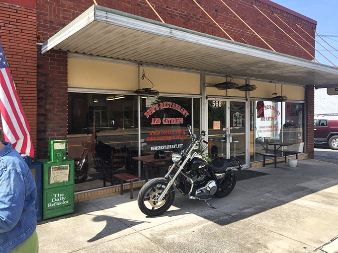 That motorcycle parked outside Bum's isn't just transportation&mdash;it's evidence that good barbecue attracts all walks of life.