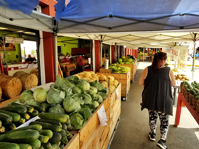 A shopper's paradise where melons, cucumbers, and deals are equally fresh &ndash; Columbus Market's produce section never disappoints.