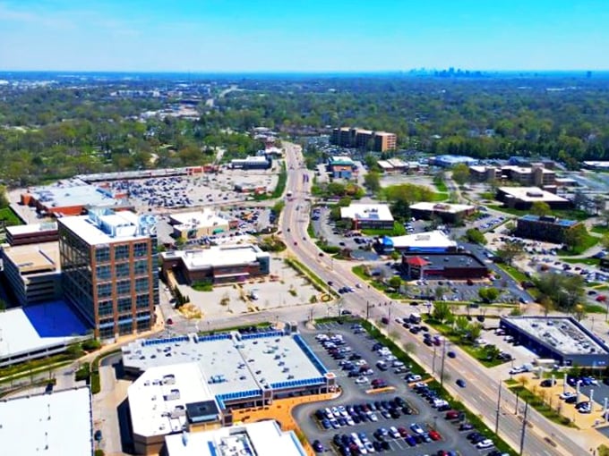 High-rises and highways meet in Creve Coeur, where strategic seniors find budget-friendly living with big-city amenities just minutes away.