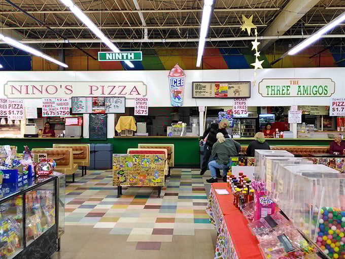 Colorful toy displays at Dixieland bring out the kid in everyone. This booth looks like what would happen if Santa's workshop had a garage sale!