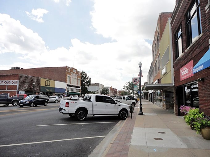 The view of Emporia reveals a thriving main street where your retirement dollars can fund both necessities and small pleasures.