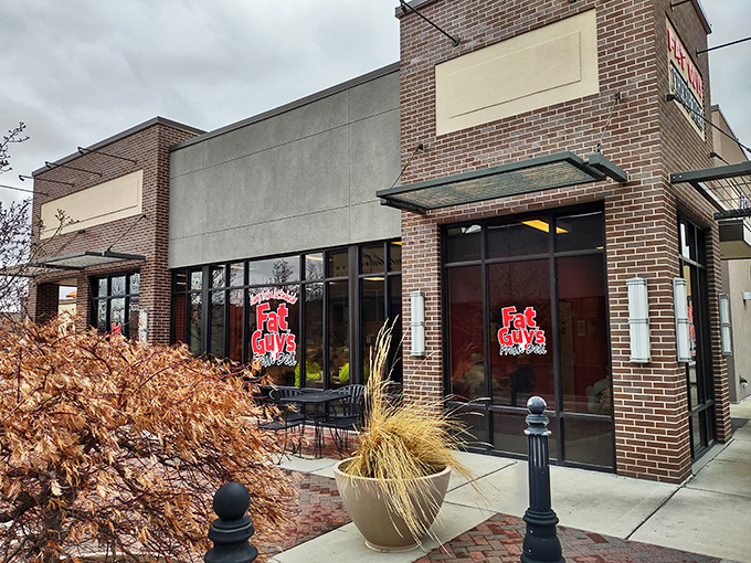 Modern meets homestyle at Fat Guys, where the clean brick exterior hides sandwiches that would make your grandmother proud.