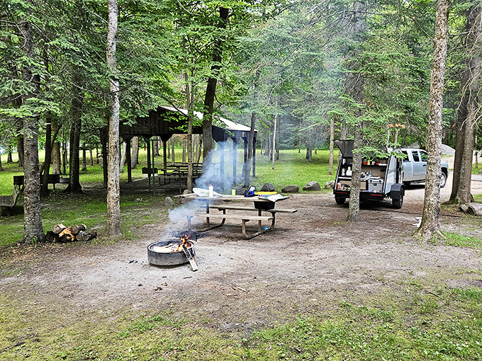 This peaceful shoreline hides world-class fishing spots. The big ones aren't getting away here – they're just waiting their turn.