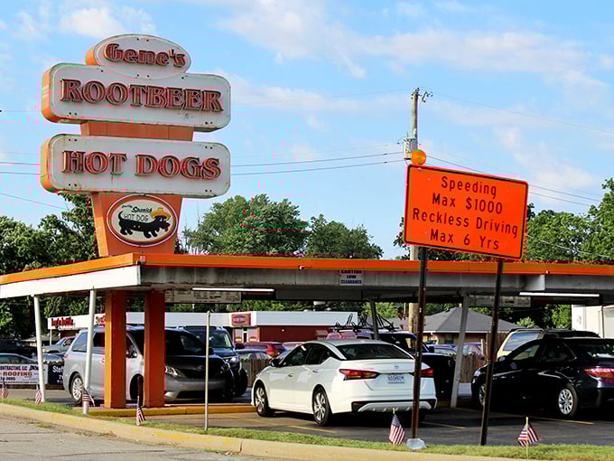 That vintage sign at Gene's has been calling to hungry drivers for generations. Some landmarks deserve landmark status for their food alone.