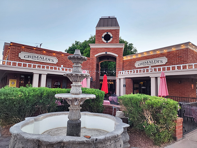 When the lights come on at Grimaldi's, the fountain glistens like something from a romance movie &ndash; with pizza as the co-star.