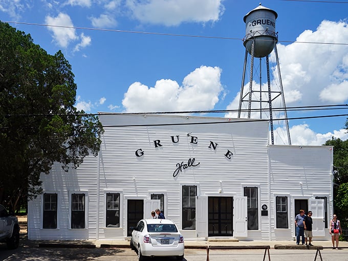 Gruene Hall may be Texas' oldest dance hall, but that water tower keeps watch like a chaperone at a century-long party that shows no signs of ending.