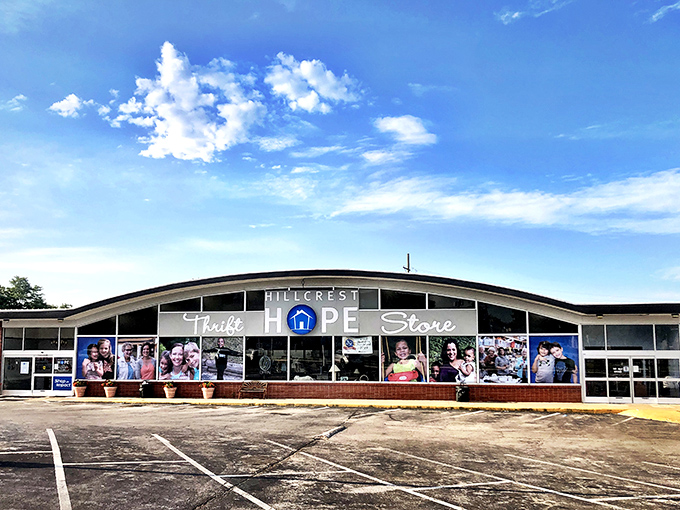 The swooping roof line makes this thrift store look like it could take flight&mdash;much like your spirits when you find that perfect bargain!