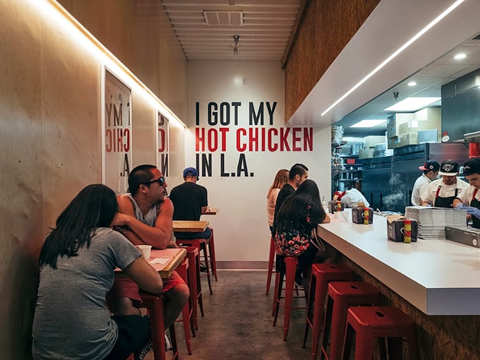 "I GOT MY HOT CHICKEN IN L.A." &ndash; Howlin' Ray's interior speaks truth. This minimalist space delivers maximum flavor with zero pretension.