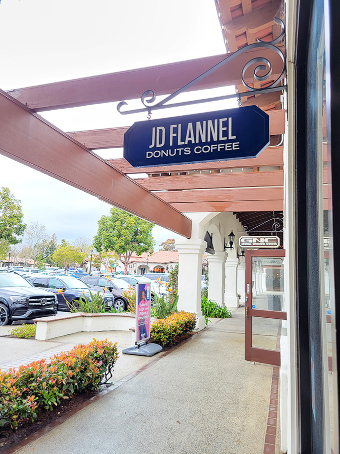 Nestled among upscale boutiques, this unassuming donut haven proves that sometimes the best treasures aren't the ones with designer labels.