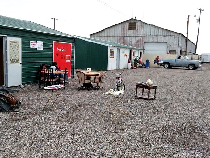 Tables loaded with yesterday's treasures and today's bargains. If garage sales were an Olympic sport, this would be the gold medal event!