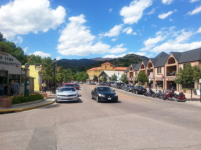 The rushing waters of Manitou Springs reflect blue skies and happy thoughts. Mother Nature's version of a spa day! 
