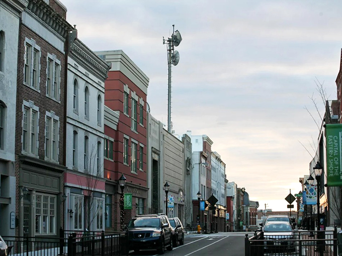 Historic buildings stand shoulder to shoulder in Salisbury, as if posing for a family portrait that spans centuries.