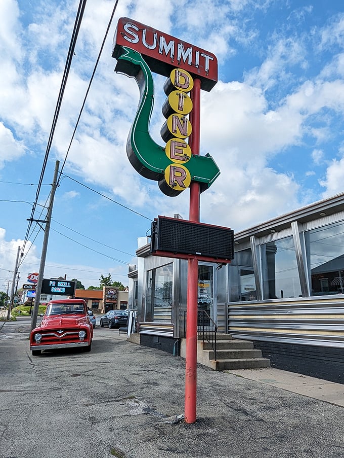 That vintage Ford pickup parked outside Summit Diner completes the Norman Rockwell painting that is this classic American eatery.