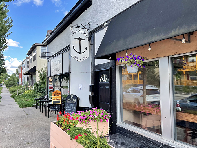 The Anchor's street view: A slice of UK pub culture nestled in Minneapolis, where fish and chips aren't just food&mdash;they're tradition.