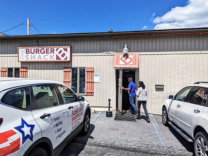 Those red shutters might as well be a superhero cape&mdash;this humble shack is saving the world one perfect patty at a time.