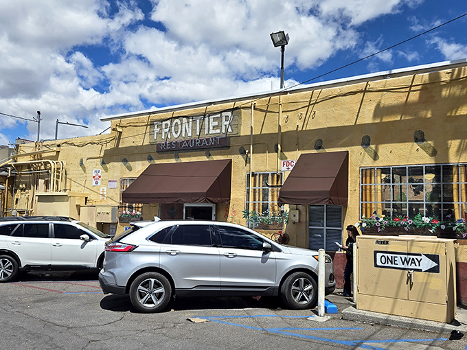 By day, Frontier Restaurant's modest yellow exterior belies the breakfast magic happening inside. Those sweet rolls are worth the line!