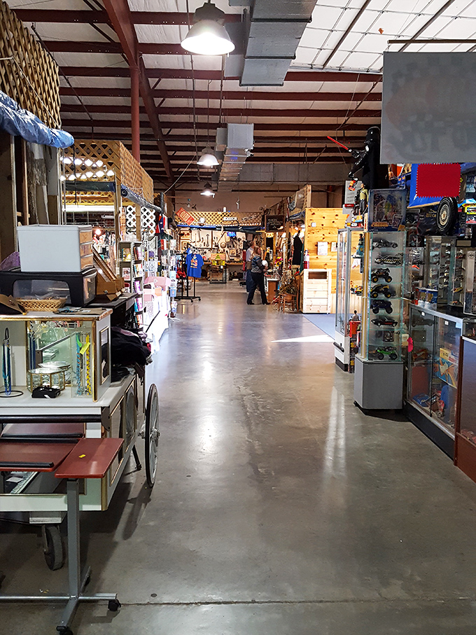 These colorful mini-shops create a neighborhood of treasures, where one person's castoff becomes another's centerpiece.