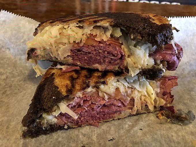 Behold the Reuben in its natural habitat&mdash;perfectly grilled rye creating that satisfying crunch that announces: "This is no ordinary lunch." 