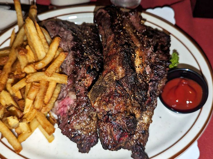These beef ribs aren't just dinner; they're primal satisfaction on a plate, with crispy edges and tender meat that would make Fred Flintstone weep with joy.