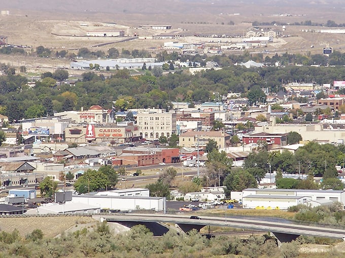 From above, Elko reveals itself as an oasis of greenery and civilization amid the vast high desert landscape, a testament to frontier determination.