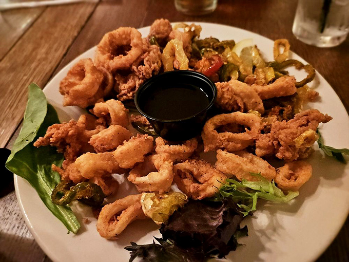 Crispy calamari that puts most seafood restaurants to shame. Tender, perfectly fried, and enough to share&mdash;though you might not want to.