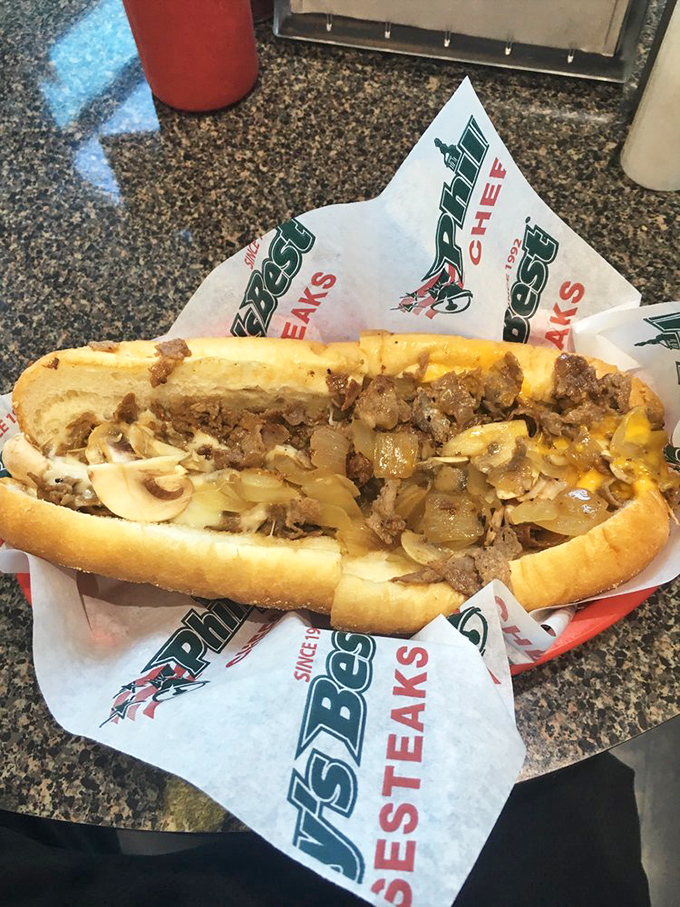 The mushroom cheesesteak &ndash; where earthy fungi and savory beef create a sandwich worth crossing state lines for.