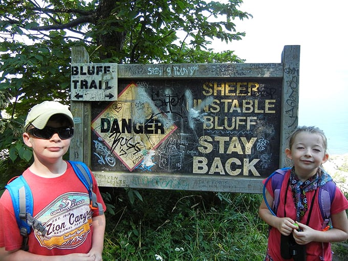 Warning signs covered in graffiti &ndash; where danger and teenage artistic expression meet in that special way that makes parents' hair turn gray.