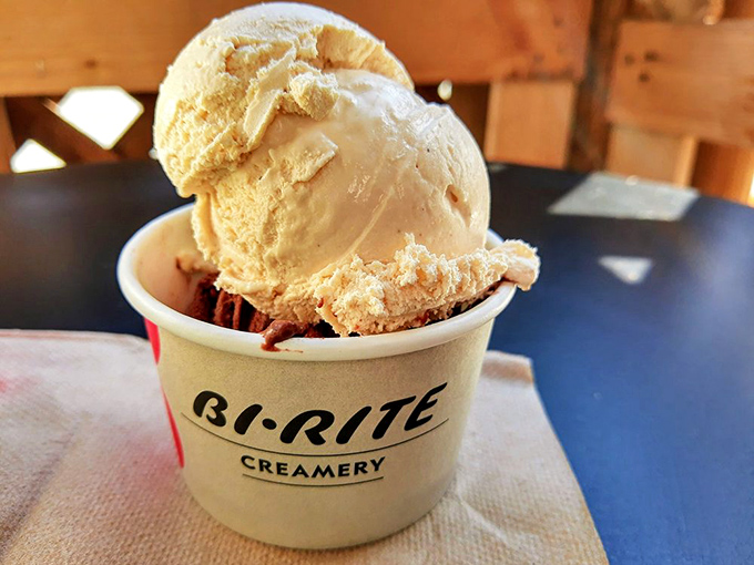 A cup of creamy perfection bearing the Bi-Rite name. The ice cream equivalent of a perfect sunset &ndash; fleeting, beautiful, and worth chasing.