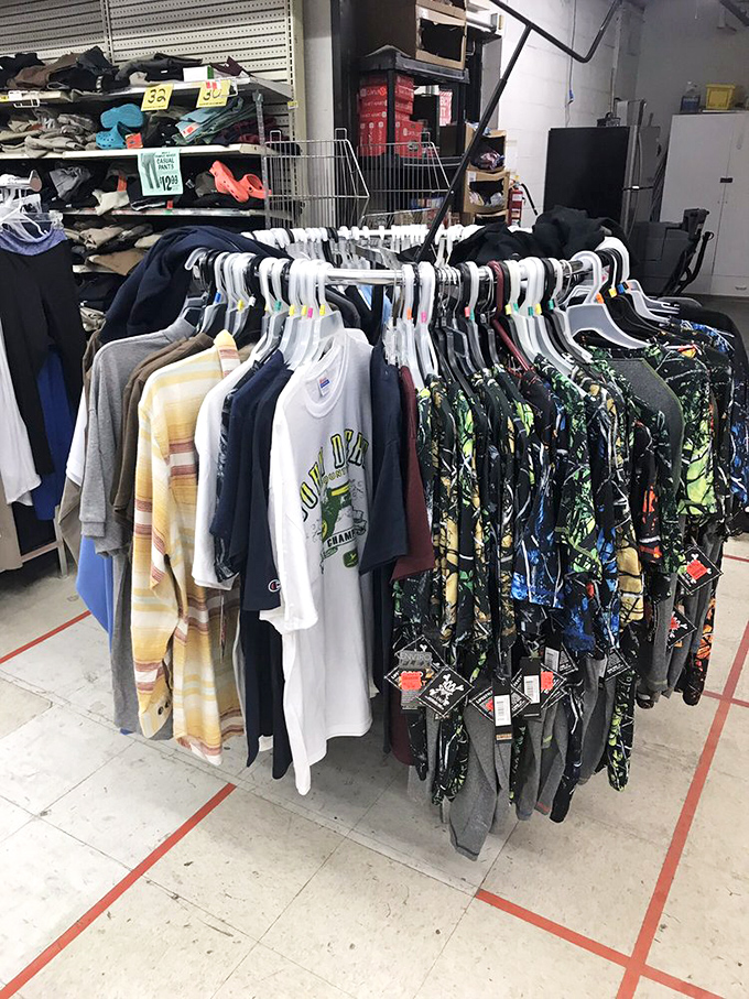 The clothing racks offer a fashion treasure hunt where brand names hide among the hangers. That $50 shirt from the mall? Here it's practically pocket change.