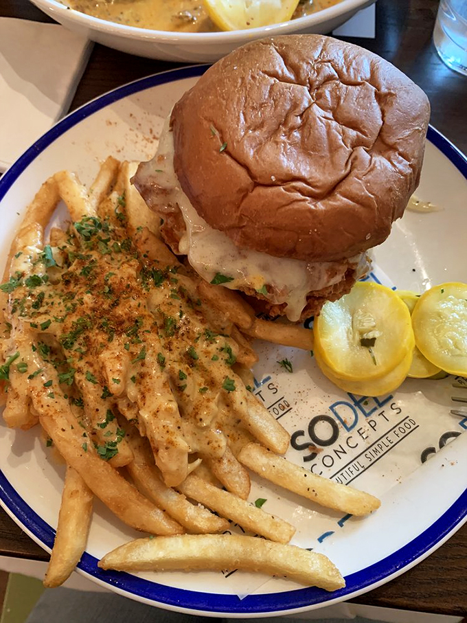 The perfect fish sandwich doesn't exi&mdash; Oh wait, here it is! Crispy, flaky perfection on a bun with seasoned fries that deserve their own fan club.
