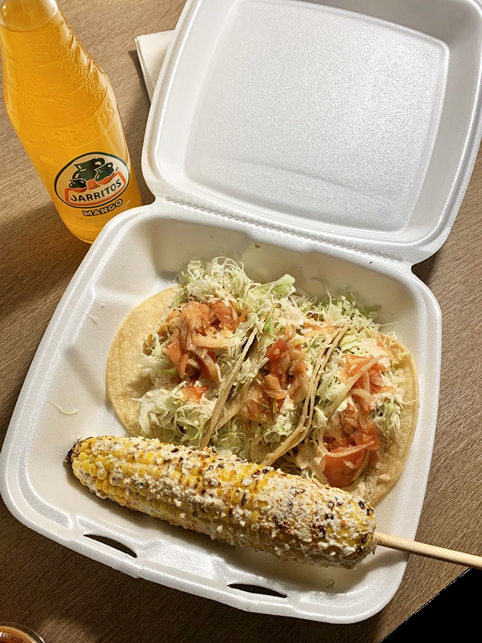 A perfect marriage: fish tacos with their soulmate, Mexican street corn. Some relationships are just meant to be.
