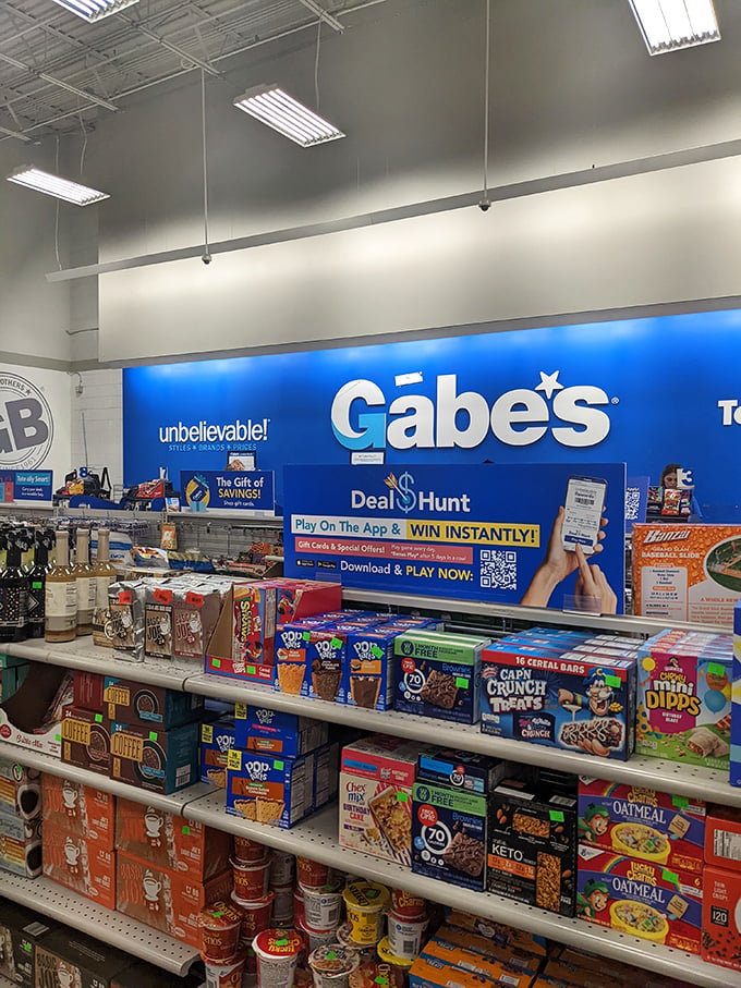 Breakfast of bargain champions! The food section offers brand-name cereals and pantry staples that keep your stomach and bank account equally satisfied.