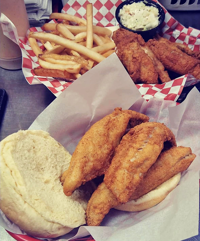 Crispy catfish and hand-cut fries served in red checkered baskets&mdash;comfort food that speaks a universal language everyone understands: delicious.