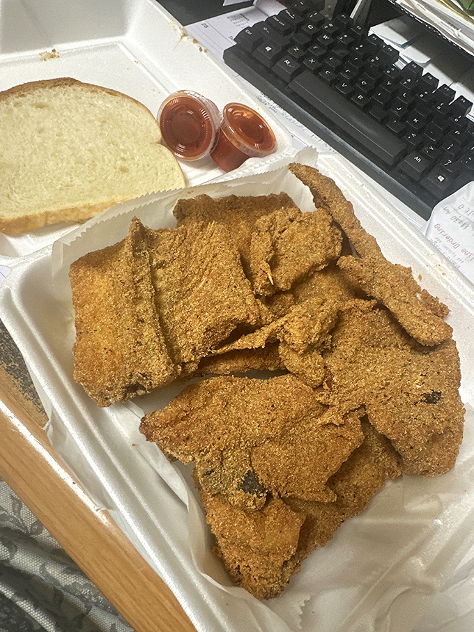 Office lunch transformed! This fish sandwich makes your sad desk salad look like it needs therapy.