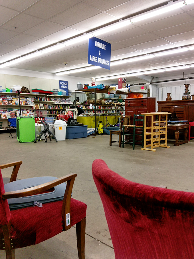 The furniture section doubles as an impromptu time machine, with vintage chairs and tables that would make any mid-century modern enthusiast weak at the knees.