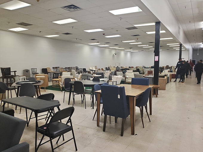 An IKEA showroom this is not, but the furniture section offers everything from dining sets to office chairs at prices that make your wallet smile.