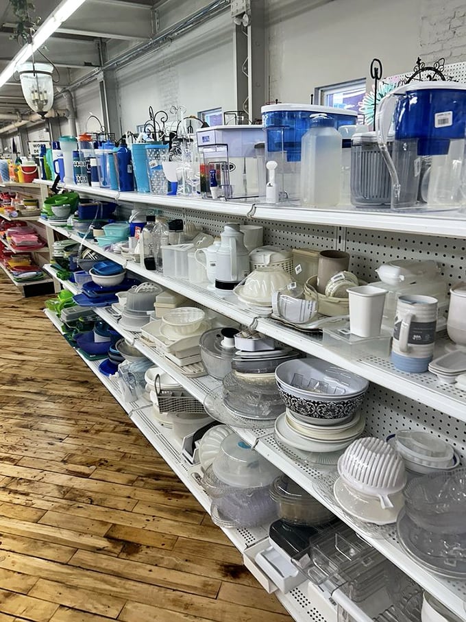Kitchen dreams are made of these. White dishes and water pitchers line up like soldiers, ready to march into your home and transform mealtime.