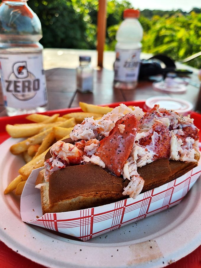 This lobster roll is what food dreams are made of&mdash;chunks of sweet meat nestled in a toasted bun with golden fries standing guard.