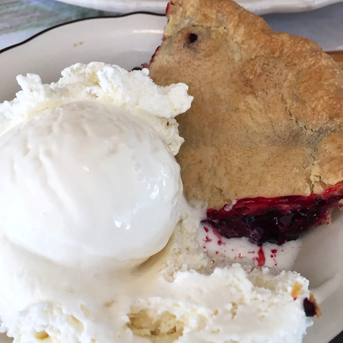 The perfect marriage of warm pie and cold ice cream. When that vanilla scoop meets marionberry filling, time stands deliciously still.
