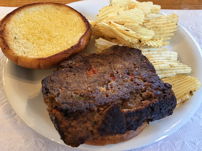 This isn't just meatloaf; it's a slab of nostalgia served with a side of childhood memories and perfectly toasted bread.