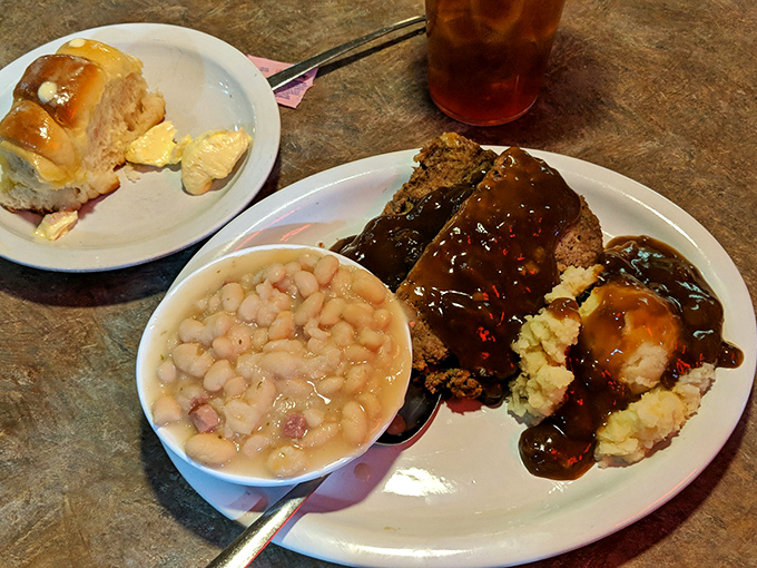 When meatloaf meets white beans and cornbread, you're not just having lunch&mdash;you're experiencing a Midwest culinary symphony in three movements.