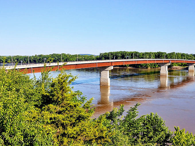 The Missouri River bridges connect more than just banks &ndash; they link present-day Hermann to its river trading past.